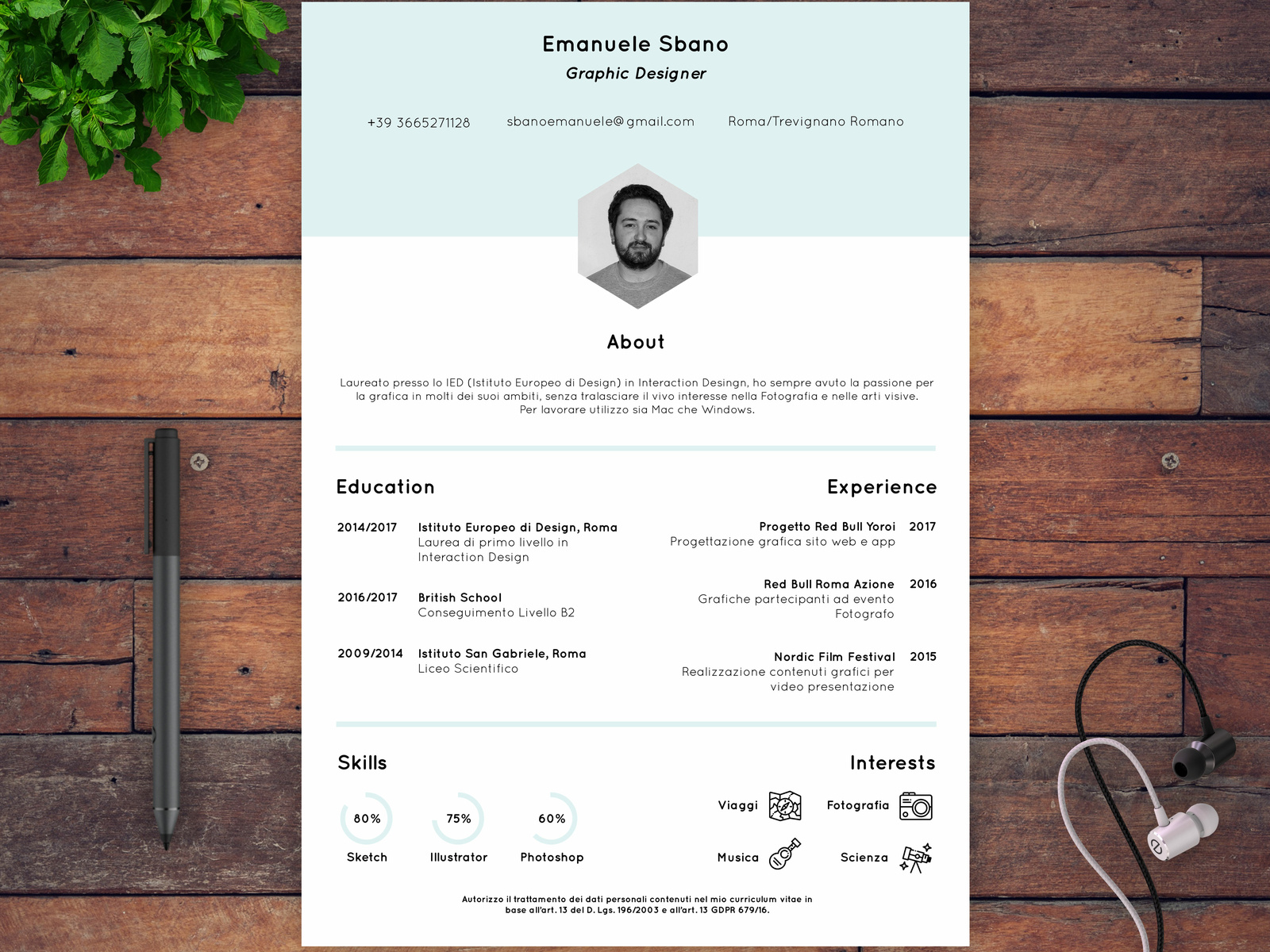CV Presentation Template Design by Emanuele Sbano on Dribbble