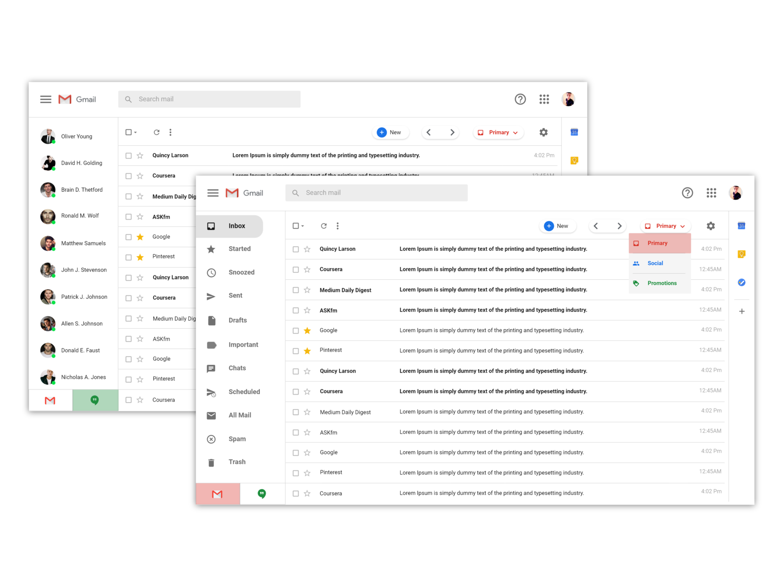Gmail Redesign by Mahmoud Sami on Dribbble