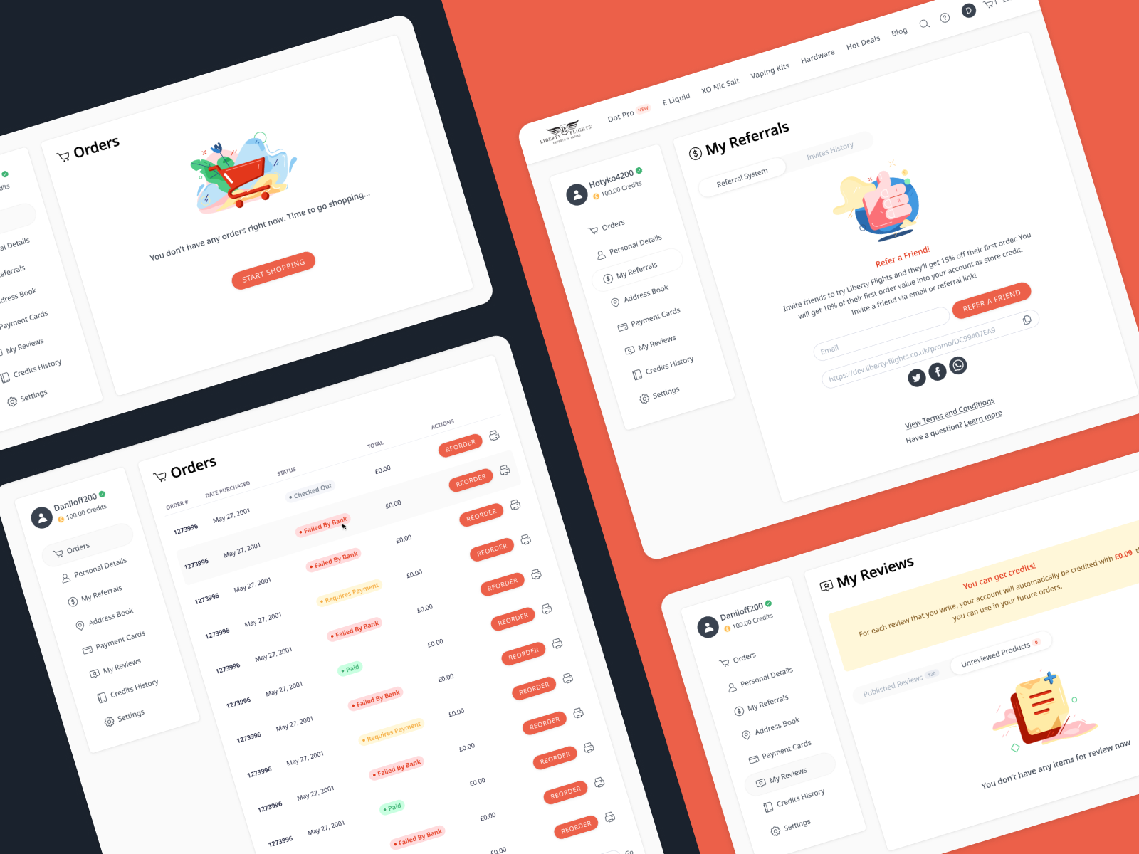 Profile screens, part.1 by Daria Alokhina on Dribbble