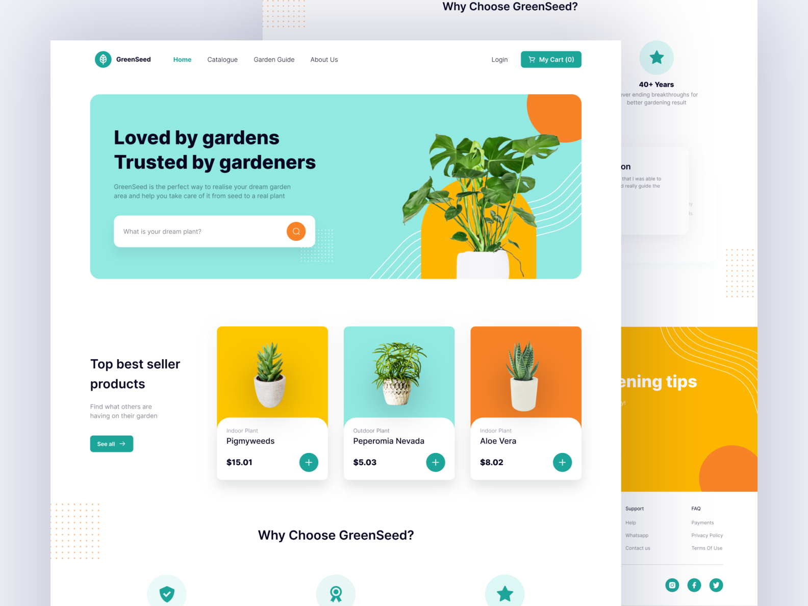 Landing Page | Gardening Shop - GreenSeed by Alfa Nadhya on Dribbble
