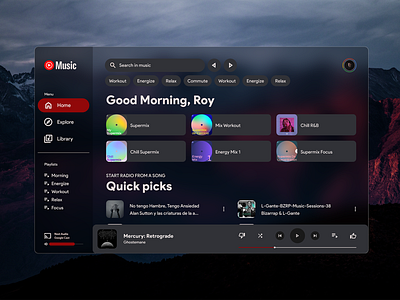YouTube Music UI Redesign by Roy Monasterio on Dribbble