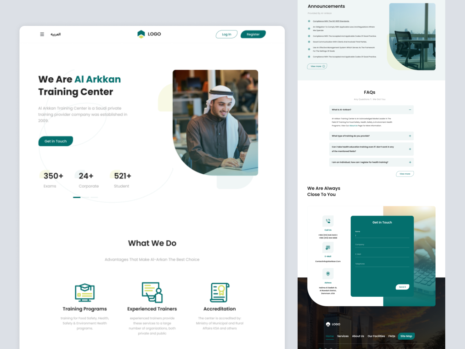 "Al Arkkan" landing page by Abdullah Arafa on Dribbble