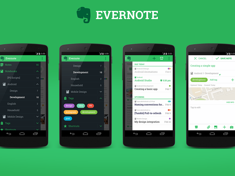 New Evernote for Android by Eugene Belyaev on Dribbble