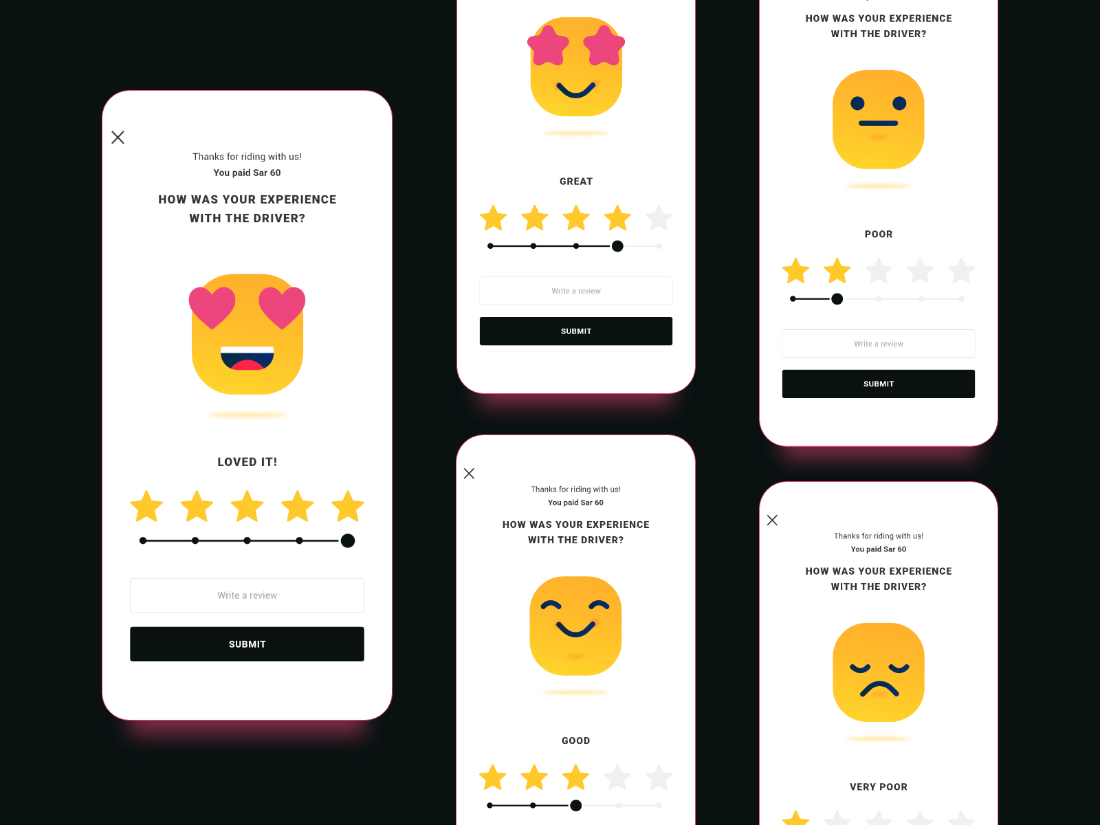 Interactive rating experience by Busona on Dribbble