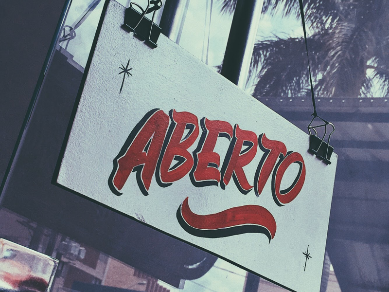Aberto (Open) - Sign by Bruno Meira on Dribbble