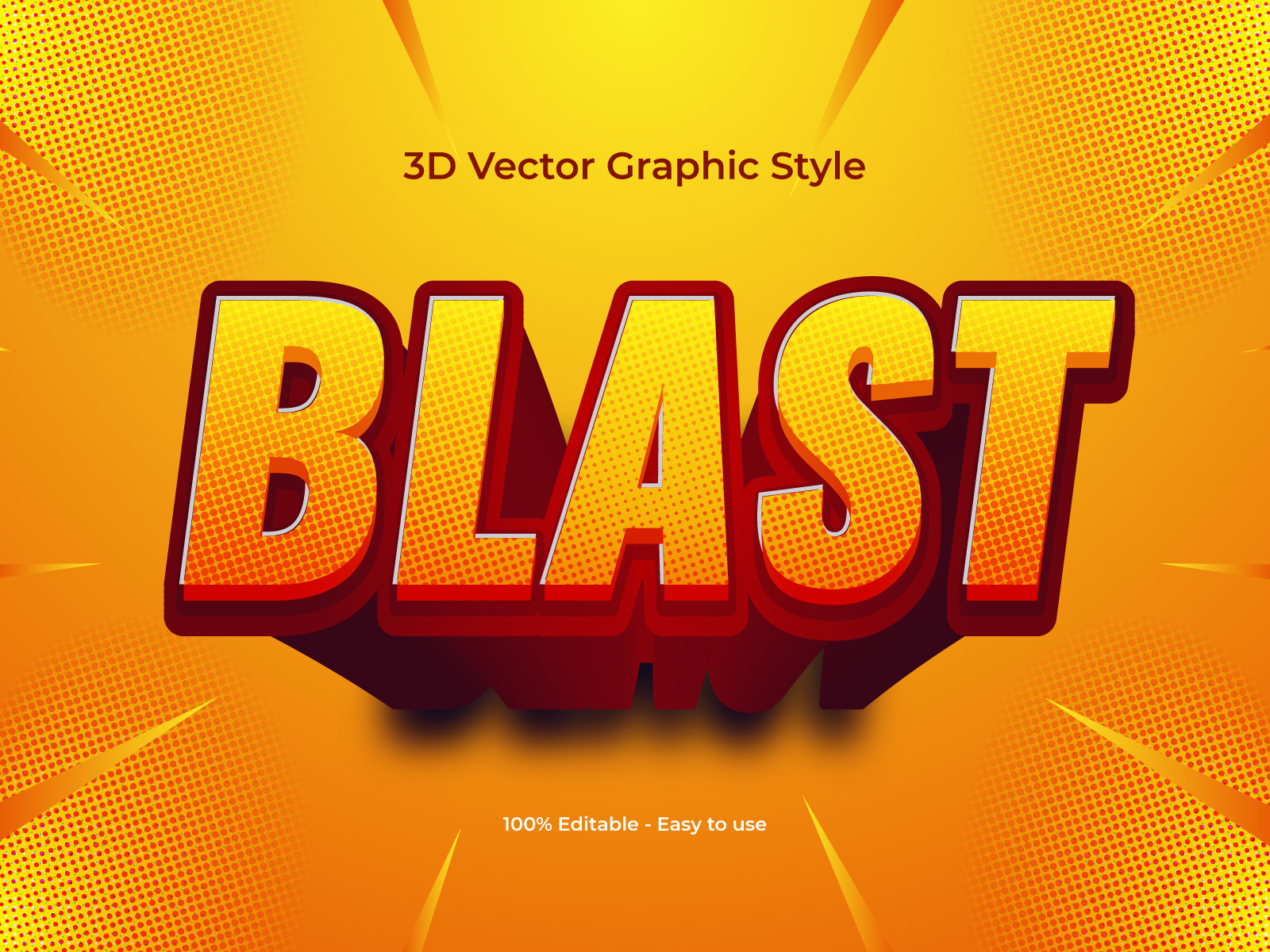 3D Blast Modern Editable Text Effect Design by Obaydul Hoque Imran on ...