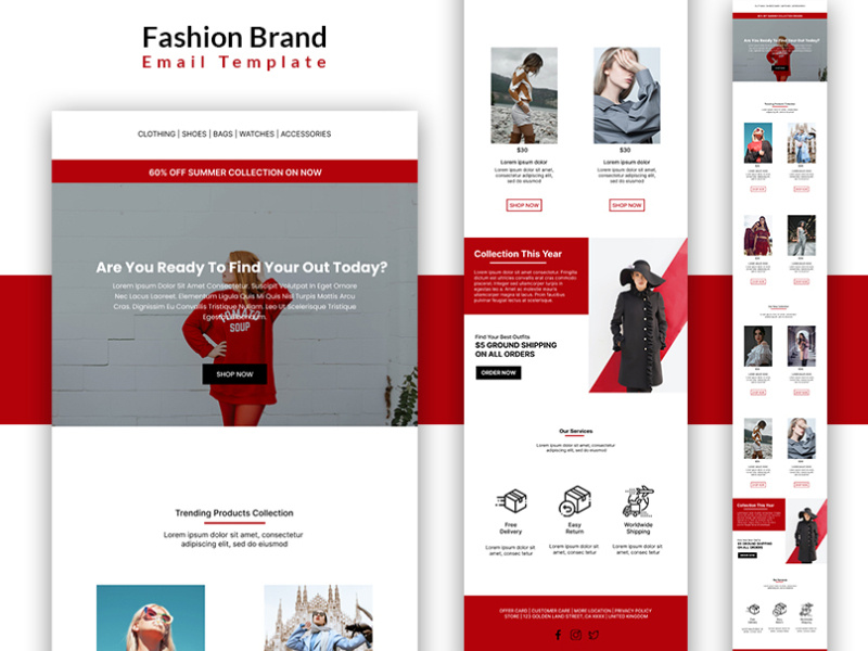 Fashion Email Template Design by MadeByFaheem on Dribbble