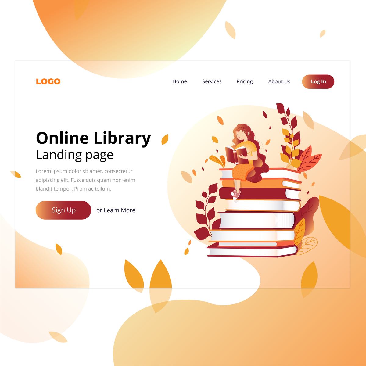 Library Landing page design by Alona Kolomiiets on Dribbble