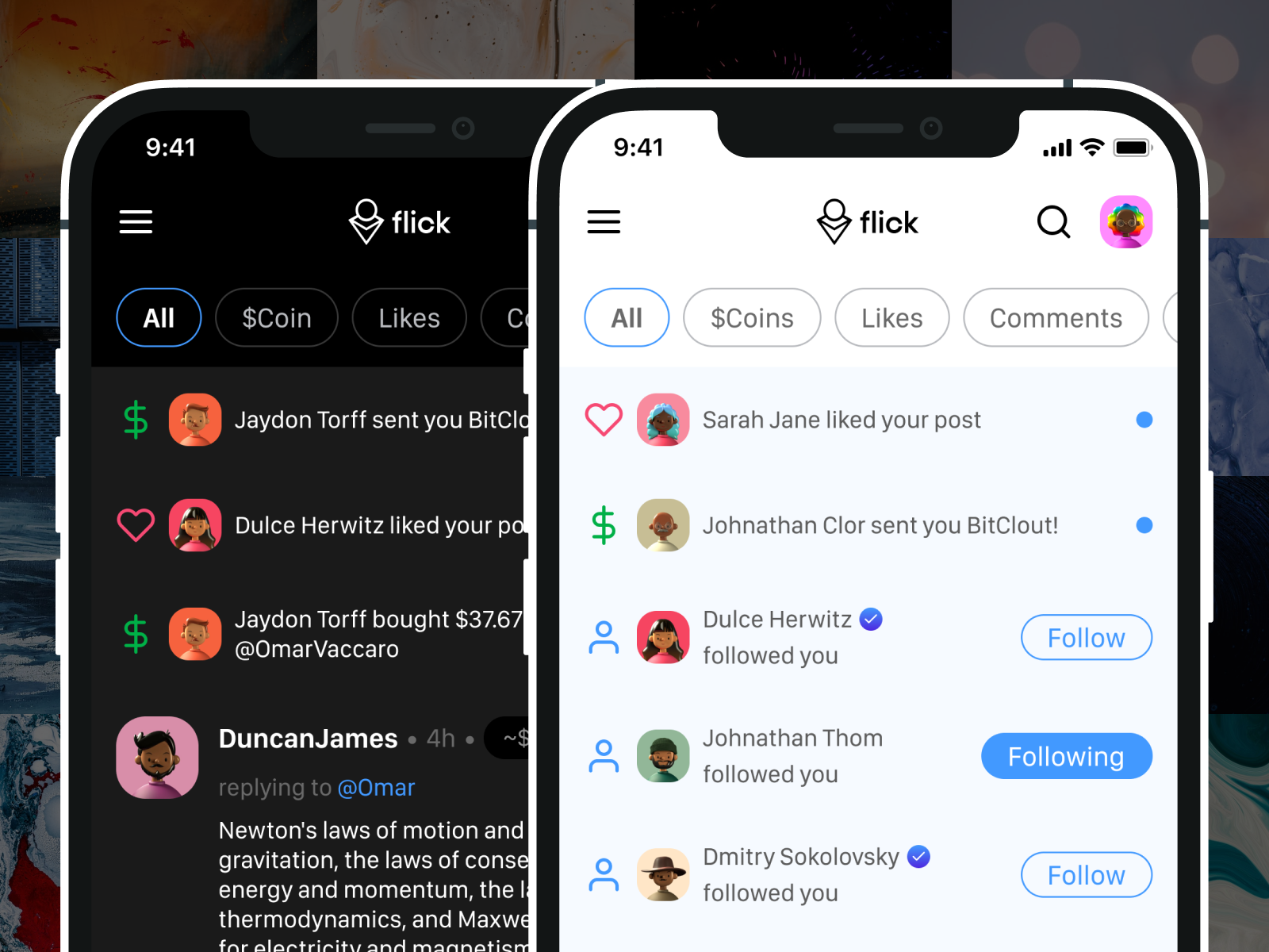 Flick - BitClout Notification Filters by David TJ Powell on Dribbble