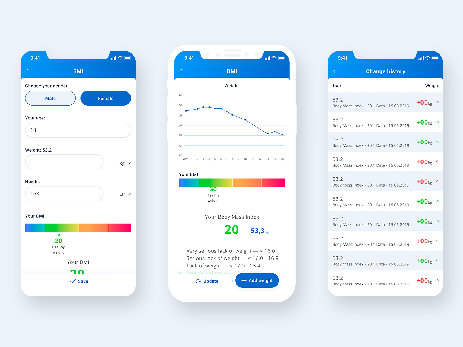 Fitness Weight Tracker by Daryna Dovha on Dribbble