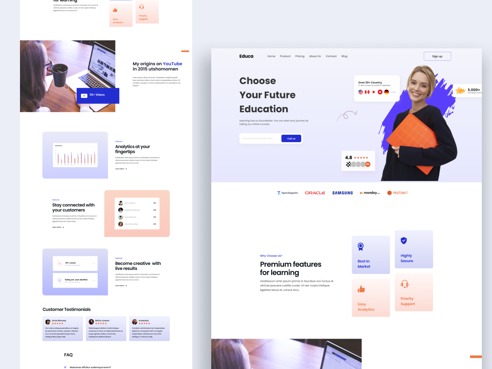 Educa landing Page by Utsho Momen on Dribbble