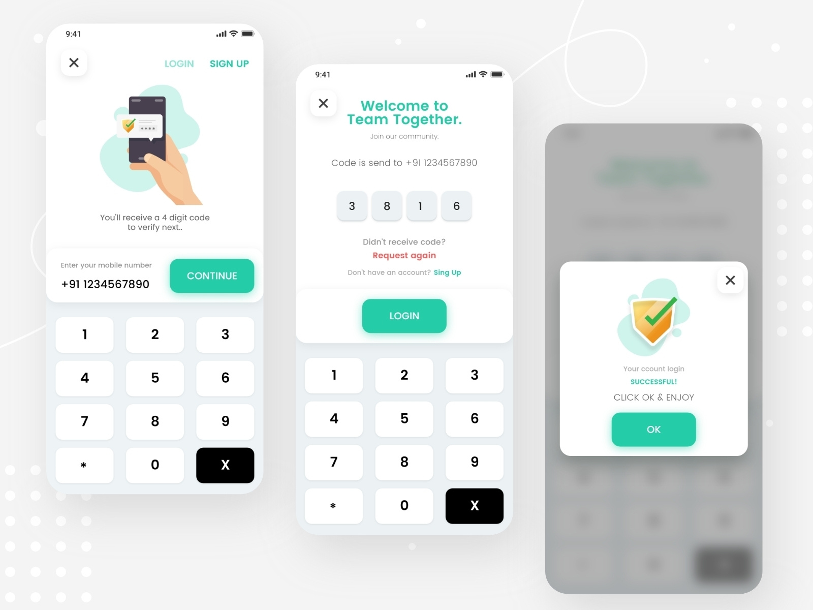Login With Mobile Number by ME UI/UX Designer on Dribbble