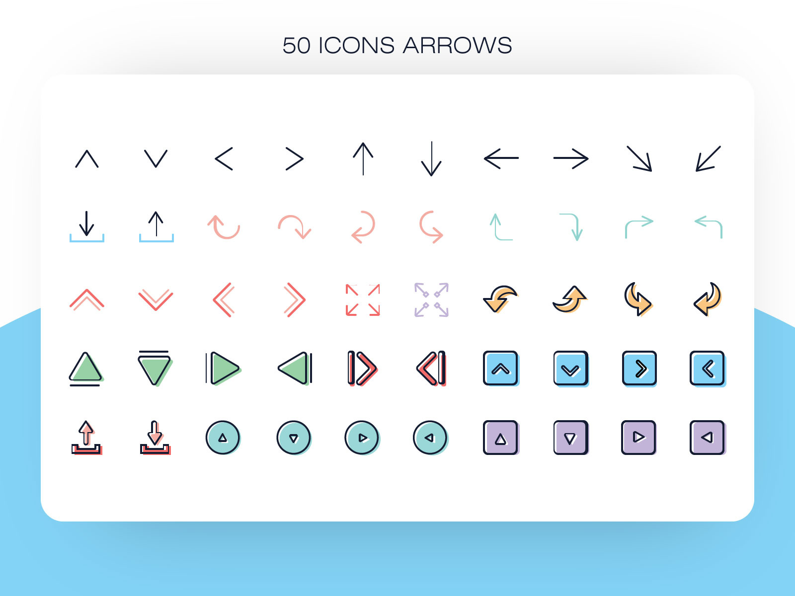 50 Arrows Colored Icons by ME UI/UX Designer on Dribbble