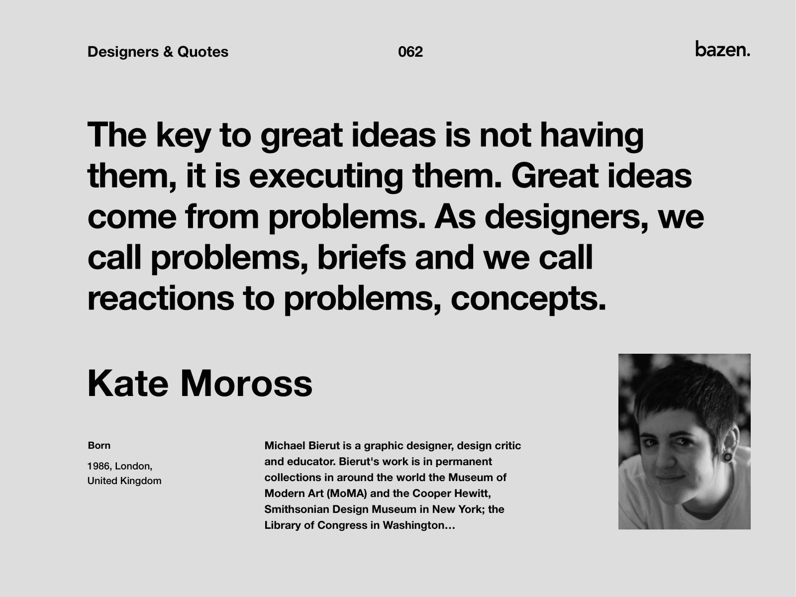 Quote - Kate Moross by bazen.talks on Dribbble