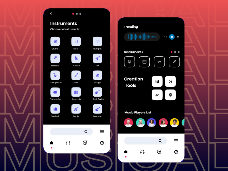 Music Instruments app by Kevindoit on Dribbble
