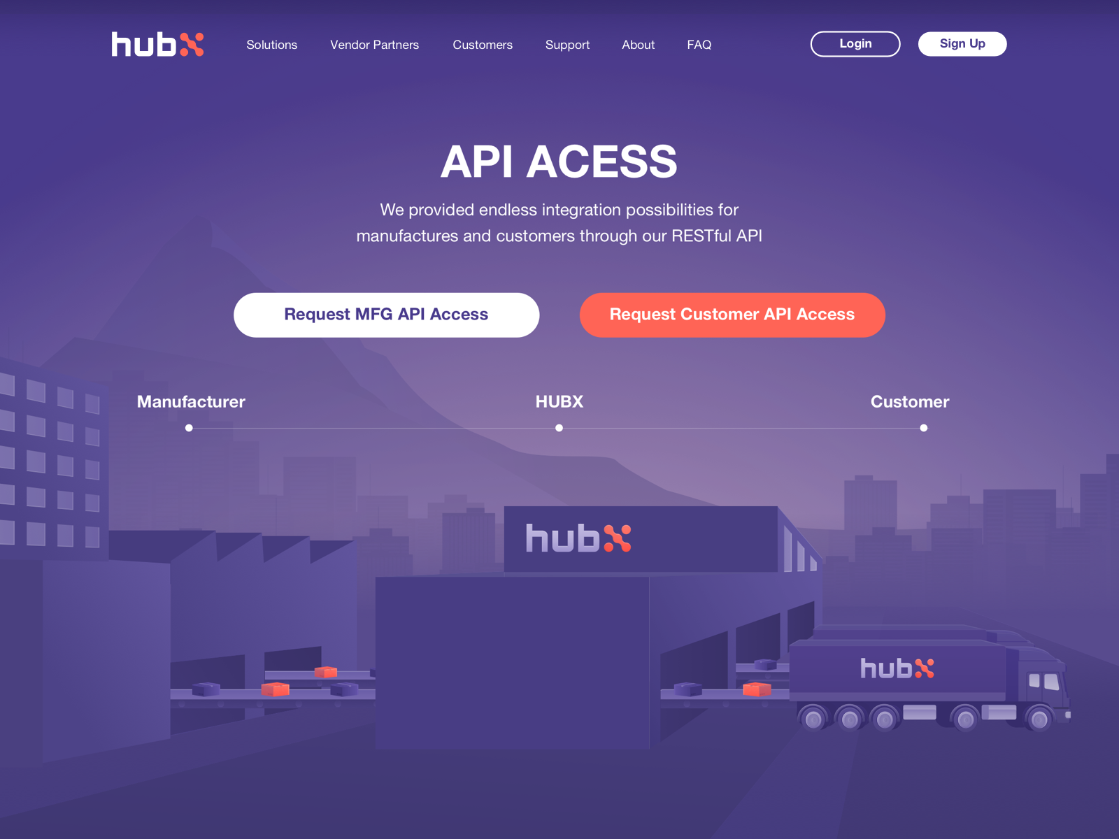 HubX API Acess Page by Sweetcode Lab on Dribbble