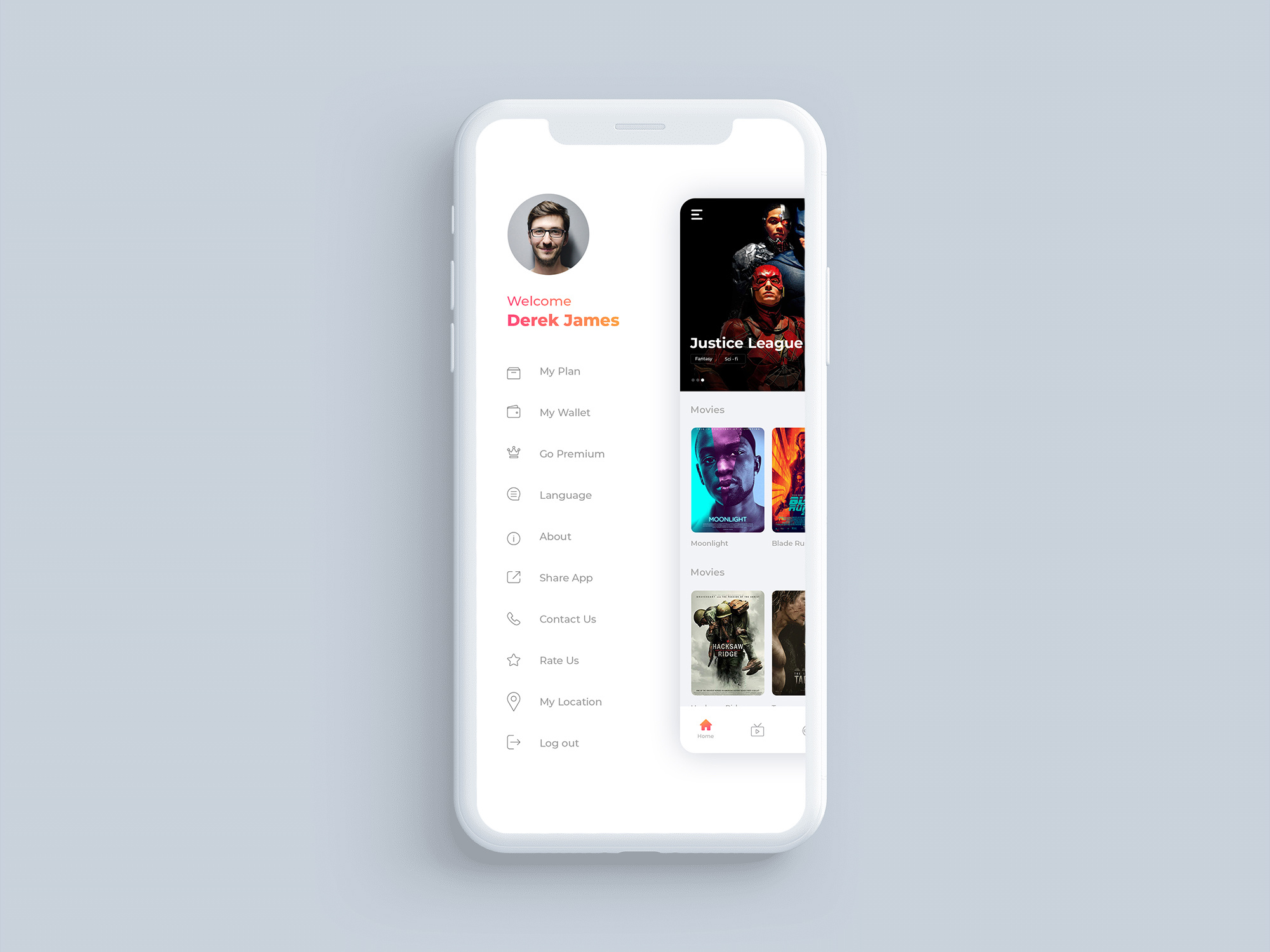 Drawer UI by Dan K Joseph on Dribbble