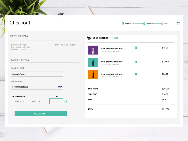 Daily UI - Checkout Page by Avijit Majumder on Dribbble