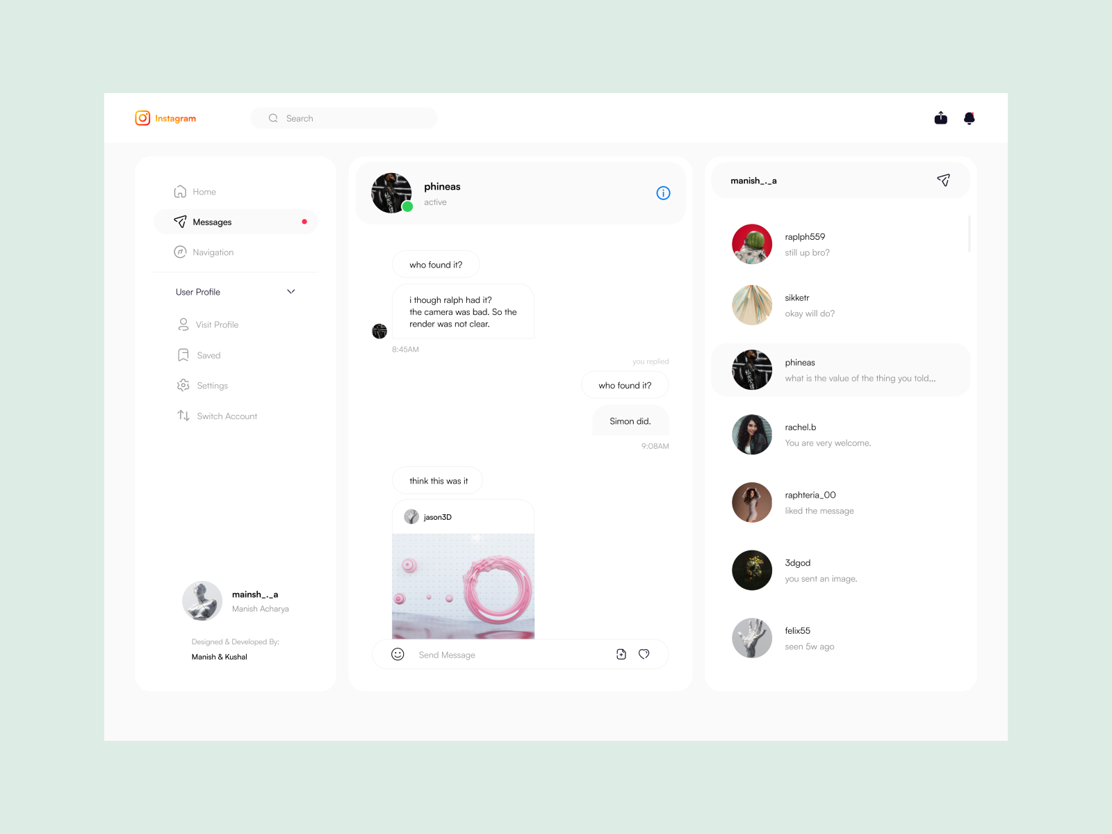 Instagram Clone by Kushal Karki on Dribbble