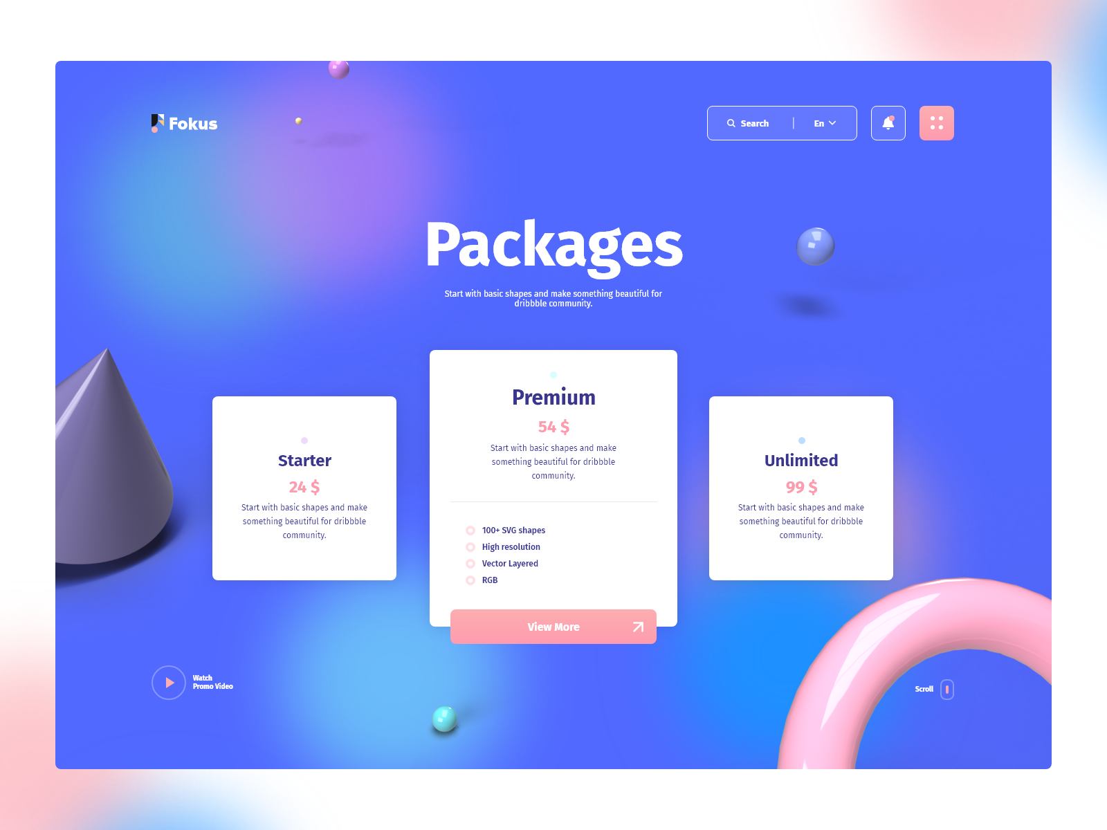 3D Basic Shapes Packages by Nodar Okruashvili on Dribbble