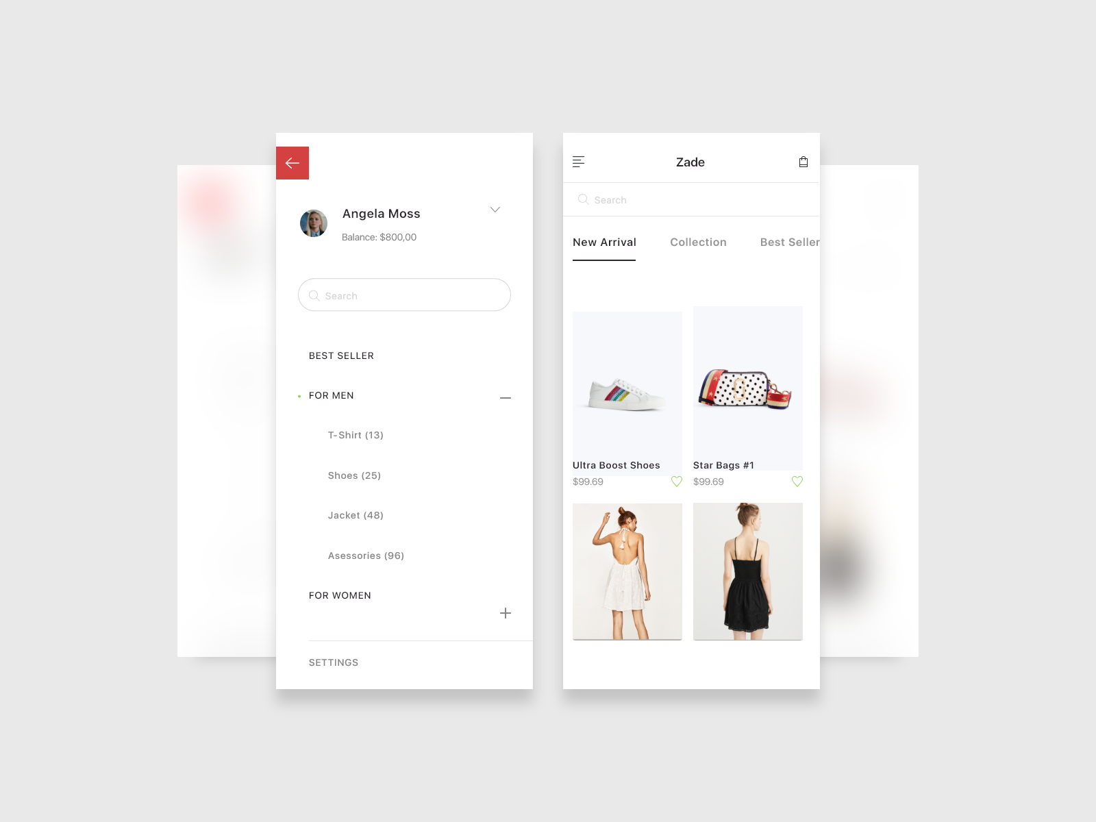 E Commerce Menu by Nizek on Dribbble