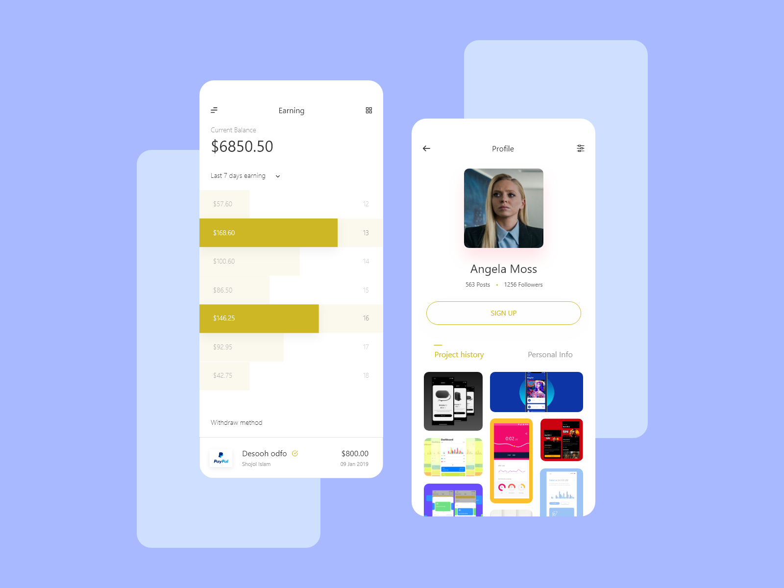 Freelance App by Nizek on Dribbble