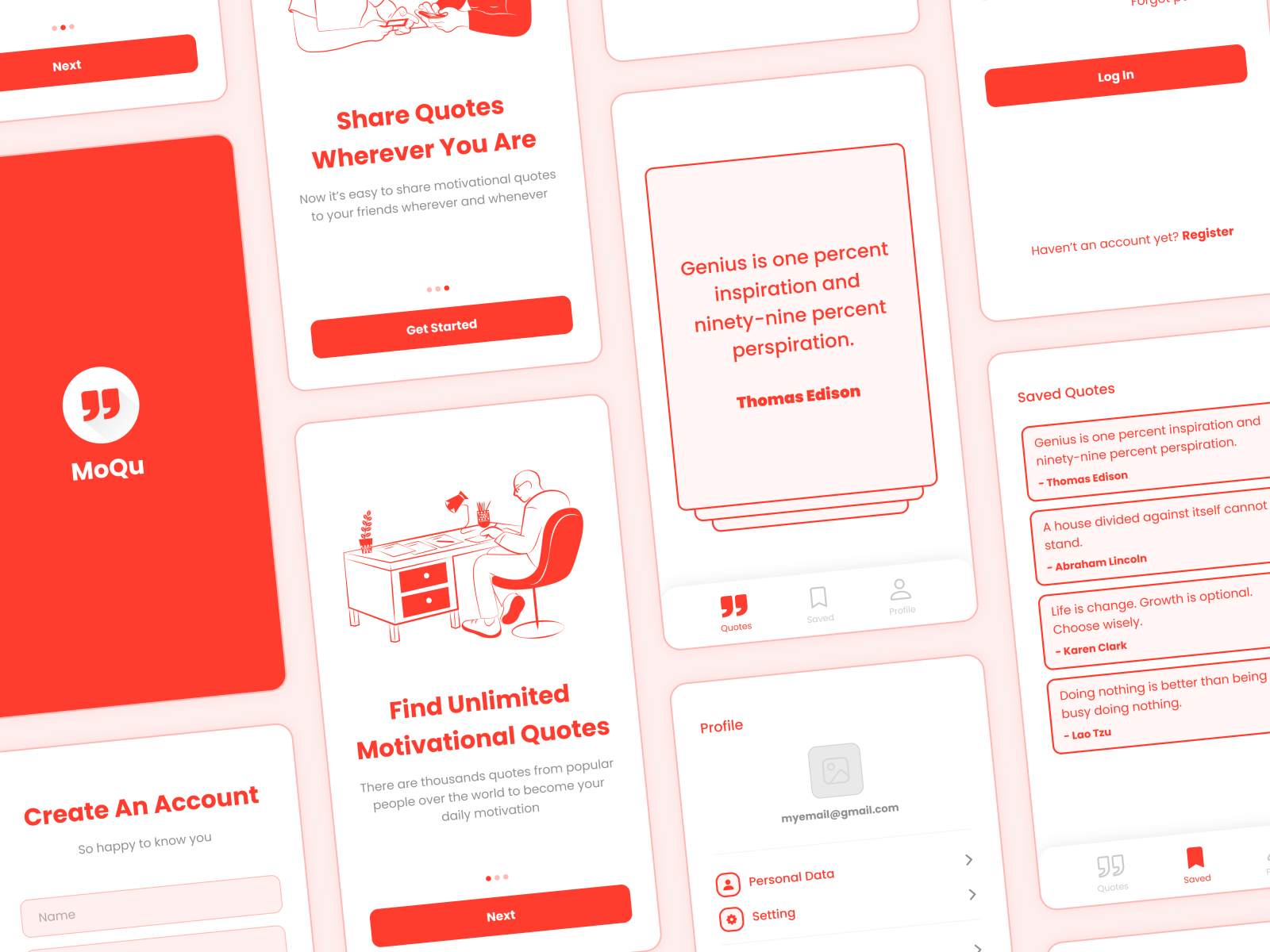 Quotes Swipe Card Apps by Chrystian Dwi Putra Yunus on Dribbble