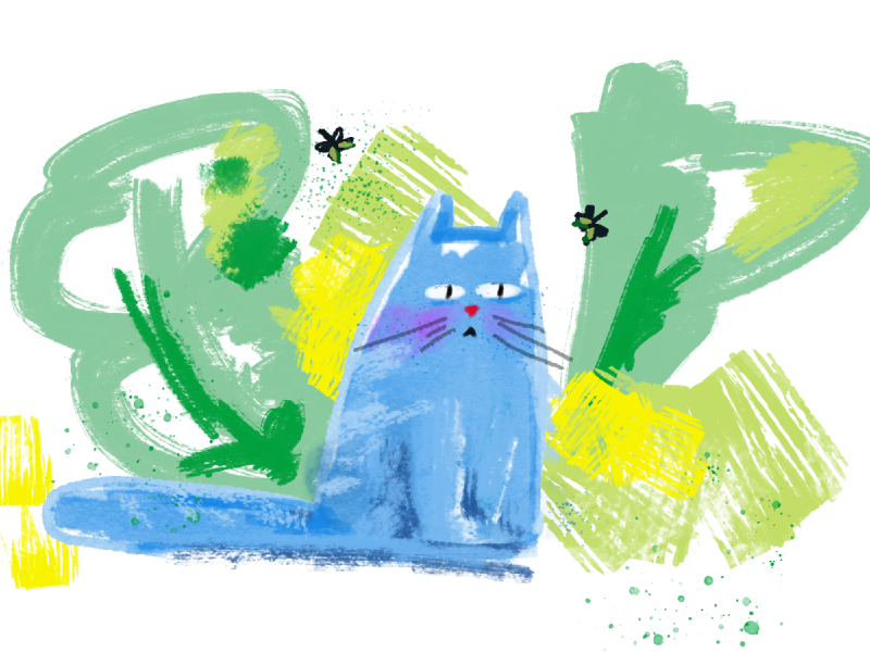 Blu cat by Tatiana on Dribbble