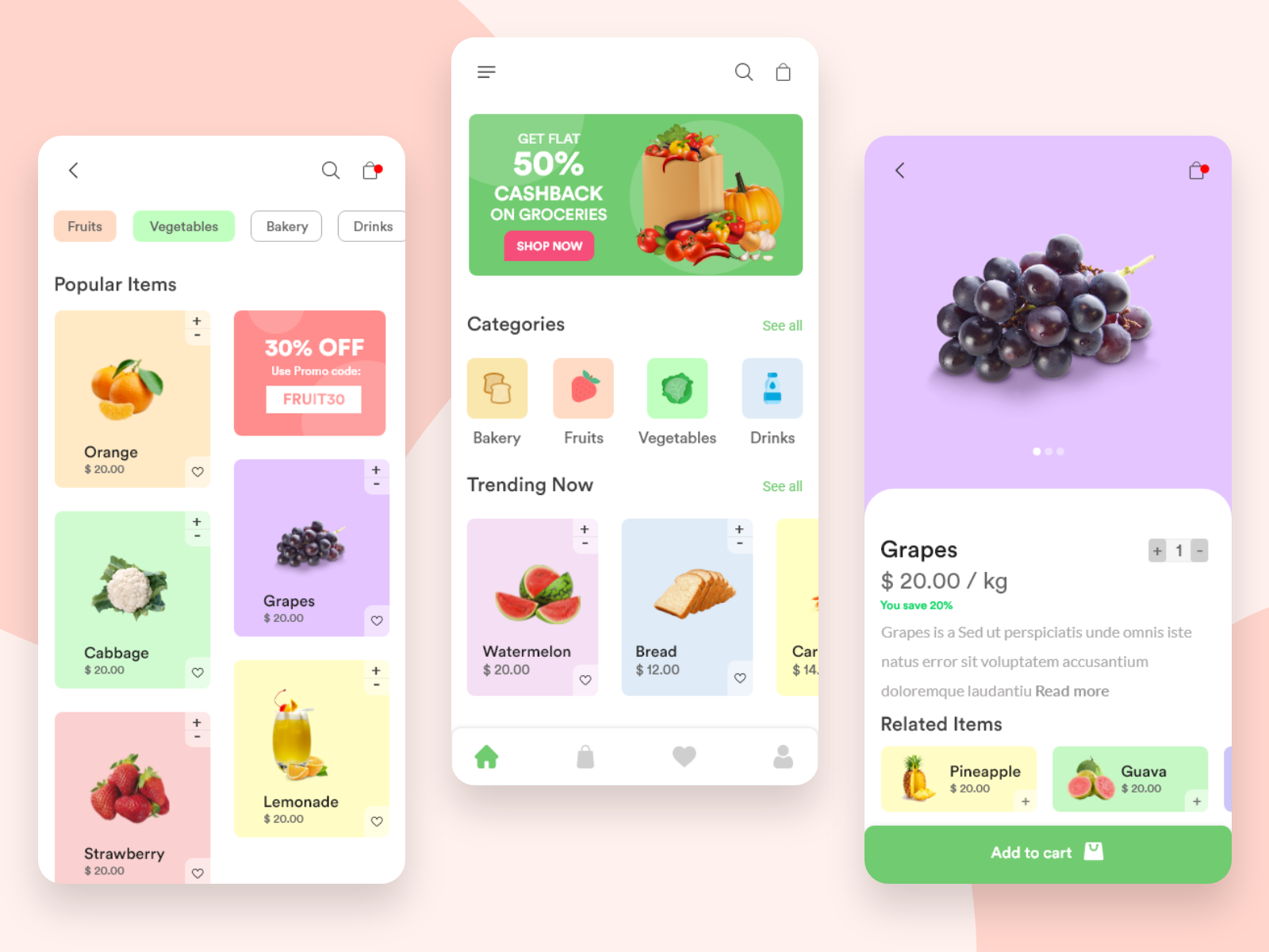Grocery App Design by Naveen M on Dribbble