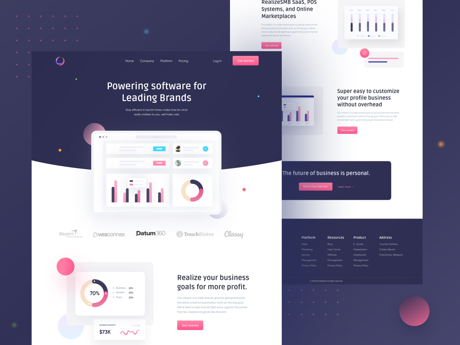 Sass Landing Page Design by Shibbir Shabab for Upnow Studio on Dribbble
