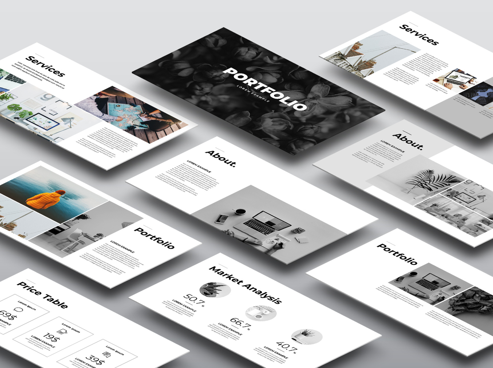 Minimal Portfolio PowerPoint Template by TemplySlides on Dribbble