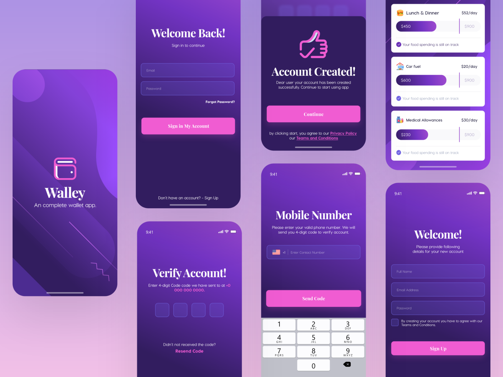 Walley - Wallet App by Disha Thaker on Dribbble