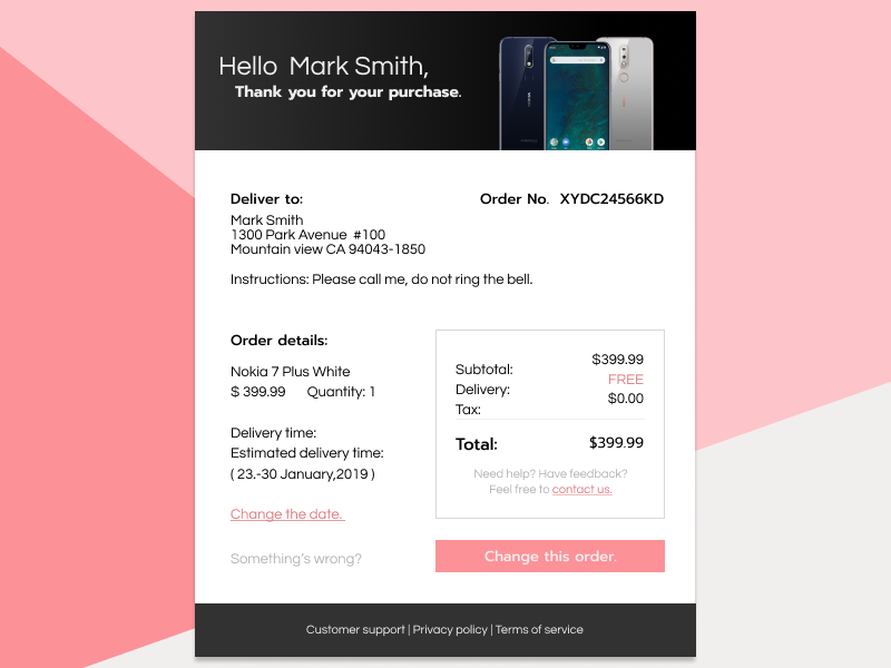 E-mail Receipt by Dana Seleš on Dribbble