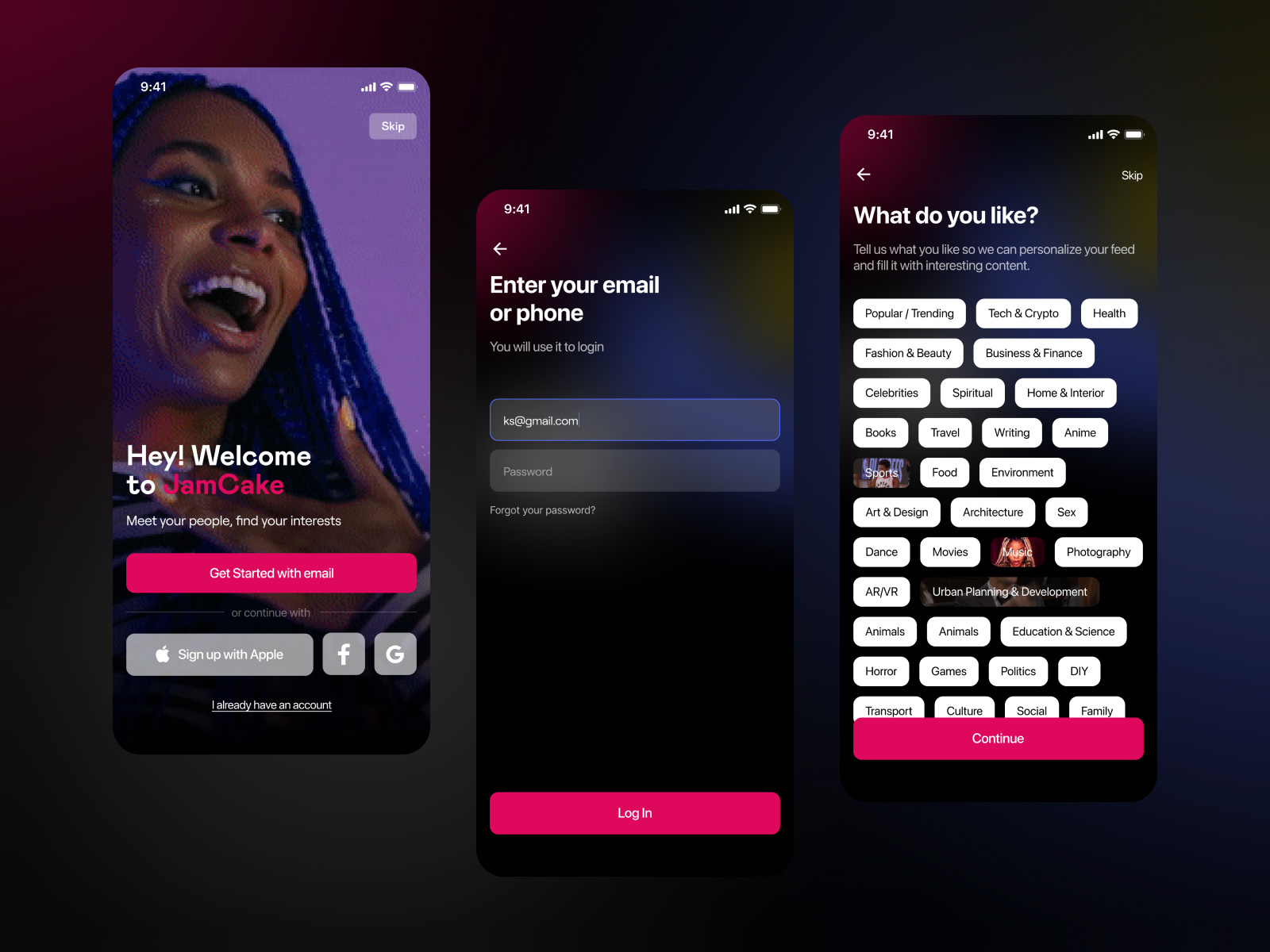 Sign Up/Sign In screens (gif bacground) by Darya Trofimchik on Dribbble