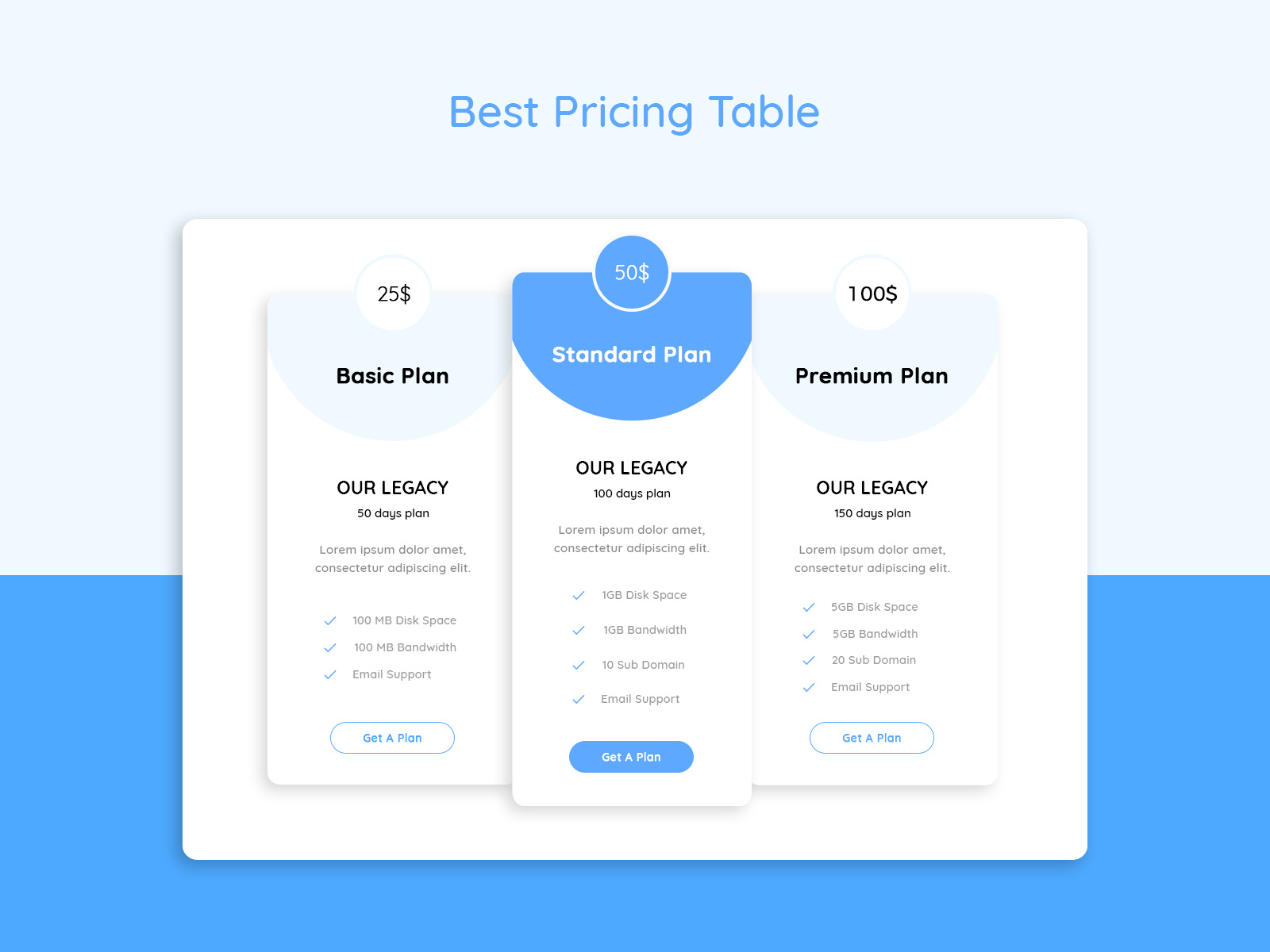 Pricing Table by Rhutwa Patel on Dribbble