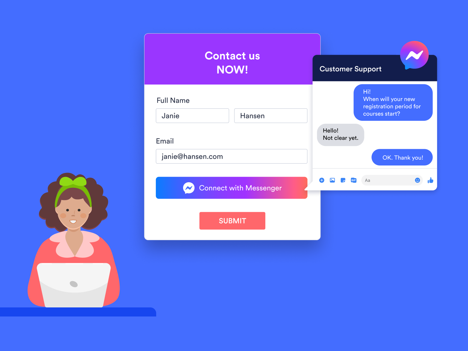 Facebook messenger integration by Eda Ozturk on Dribbble