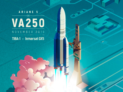 Ariane Space launch poster by Peter Greenwood on Dribbble