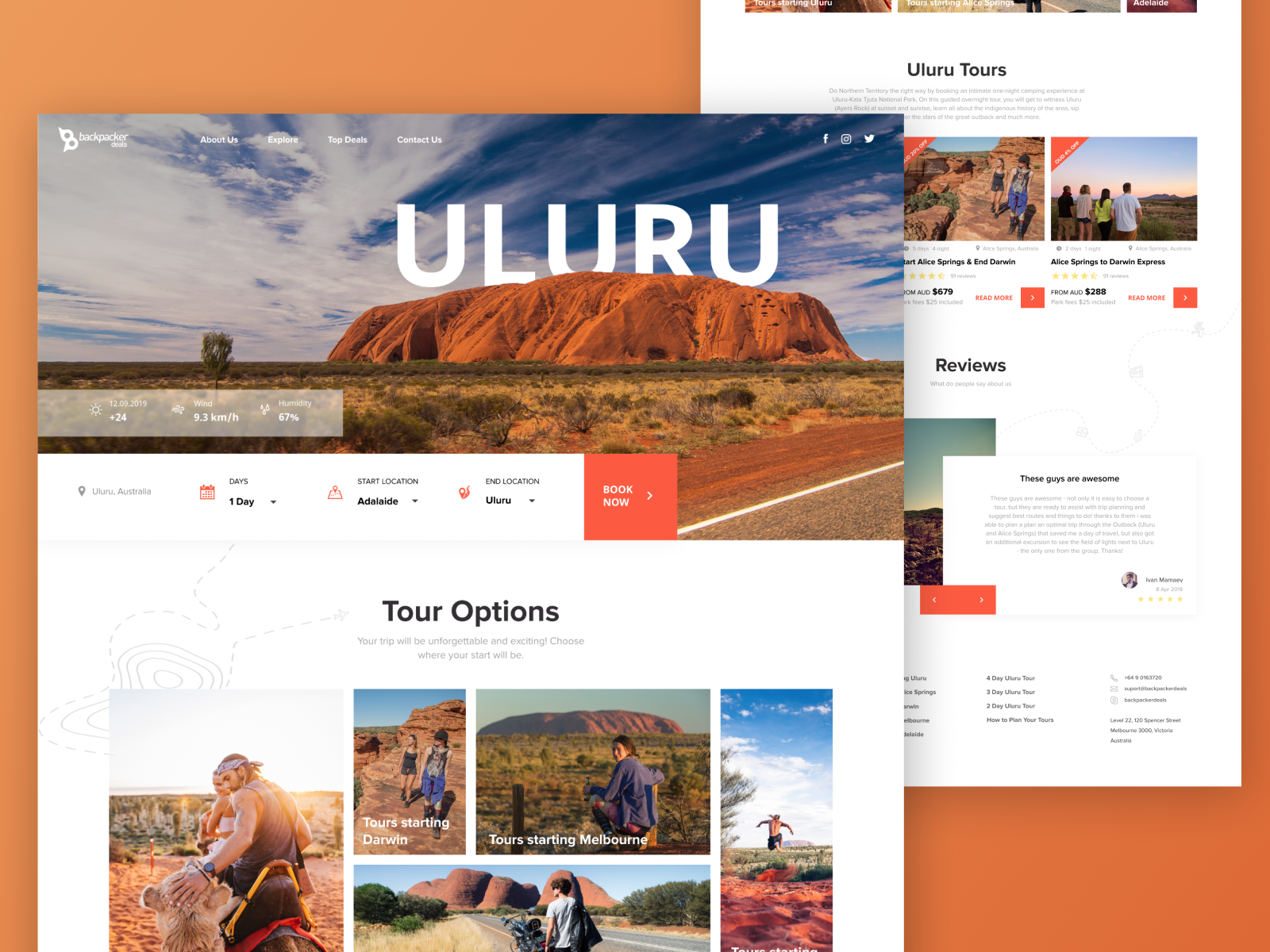 Uluru Travel Website by Iryna Zinych on Dribbble