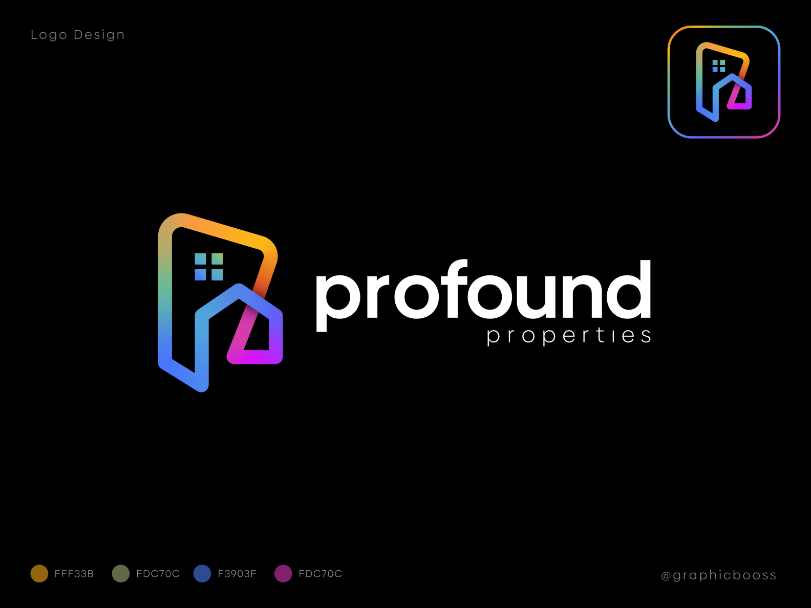 P for Profound properties Logo Design , Real estate Branding by Md ...