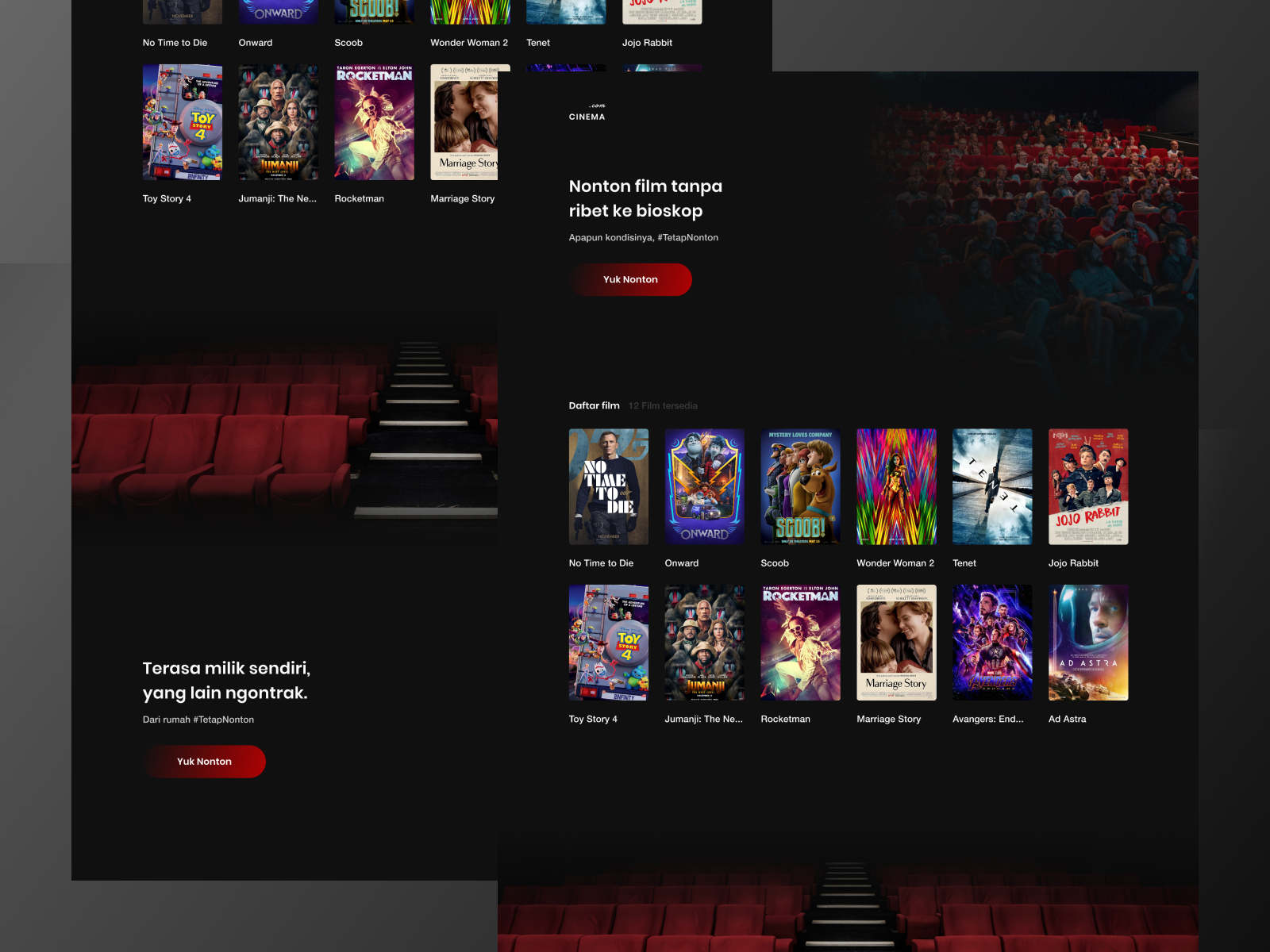 CINEMA - Cinema website by Rhasya Rizqi on Dribbble