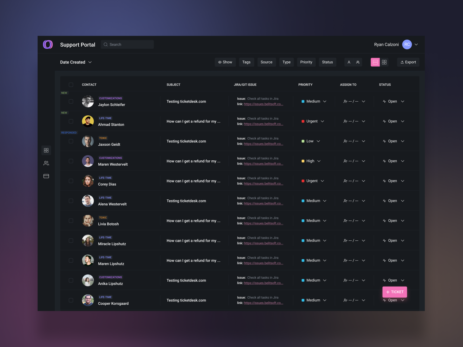 ui/ux design for support portal by Yana Danilovich on Dribbble