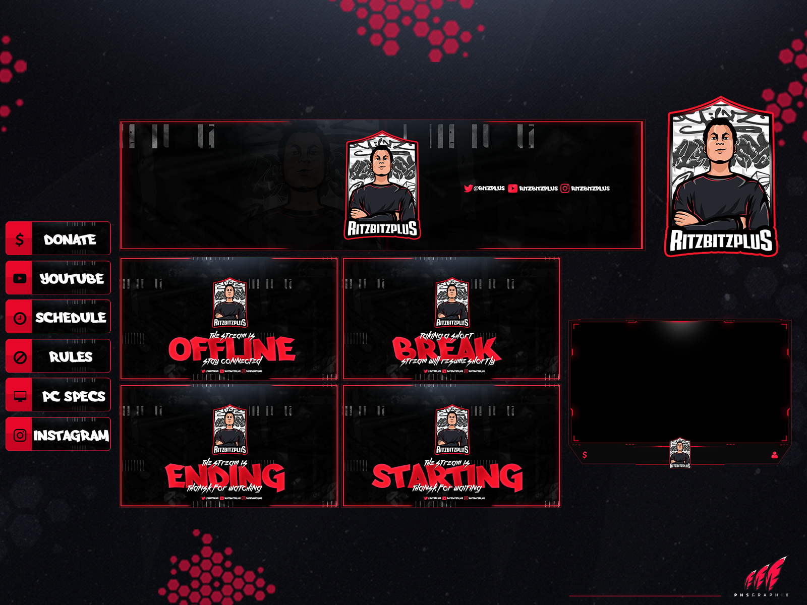 Full custom twitch overlay by PhsGraphix on Dribbble