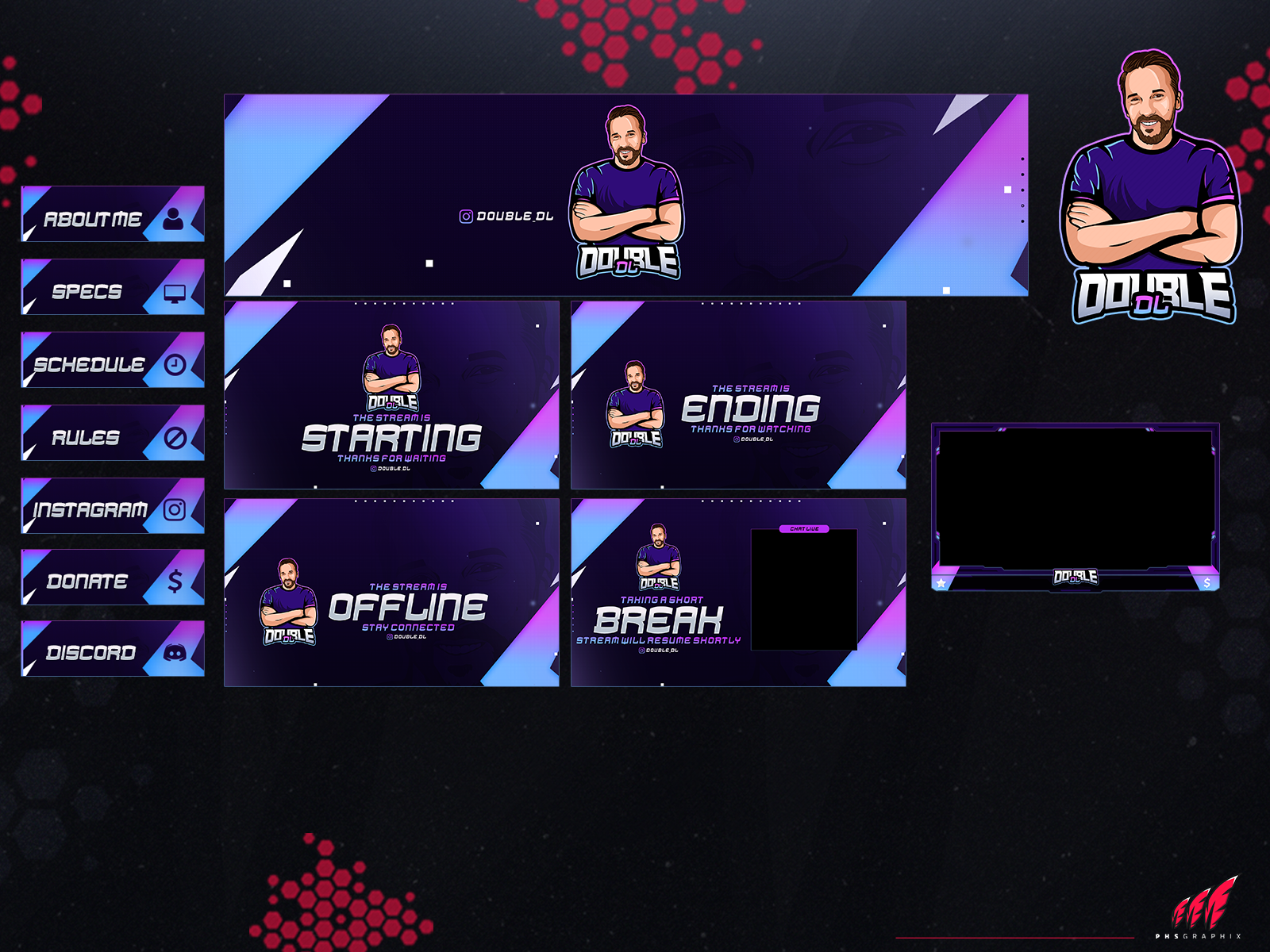 Custom full #twitch overlay package by PhsGraphix on Dribbble