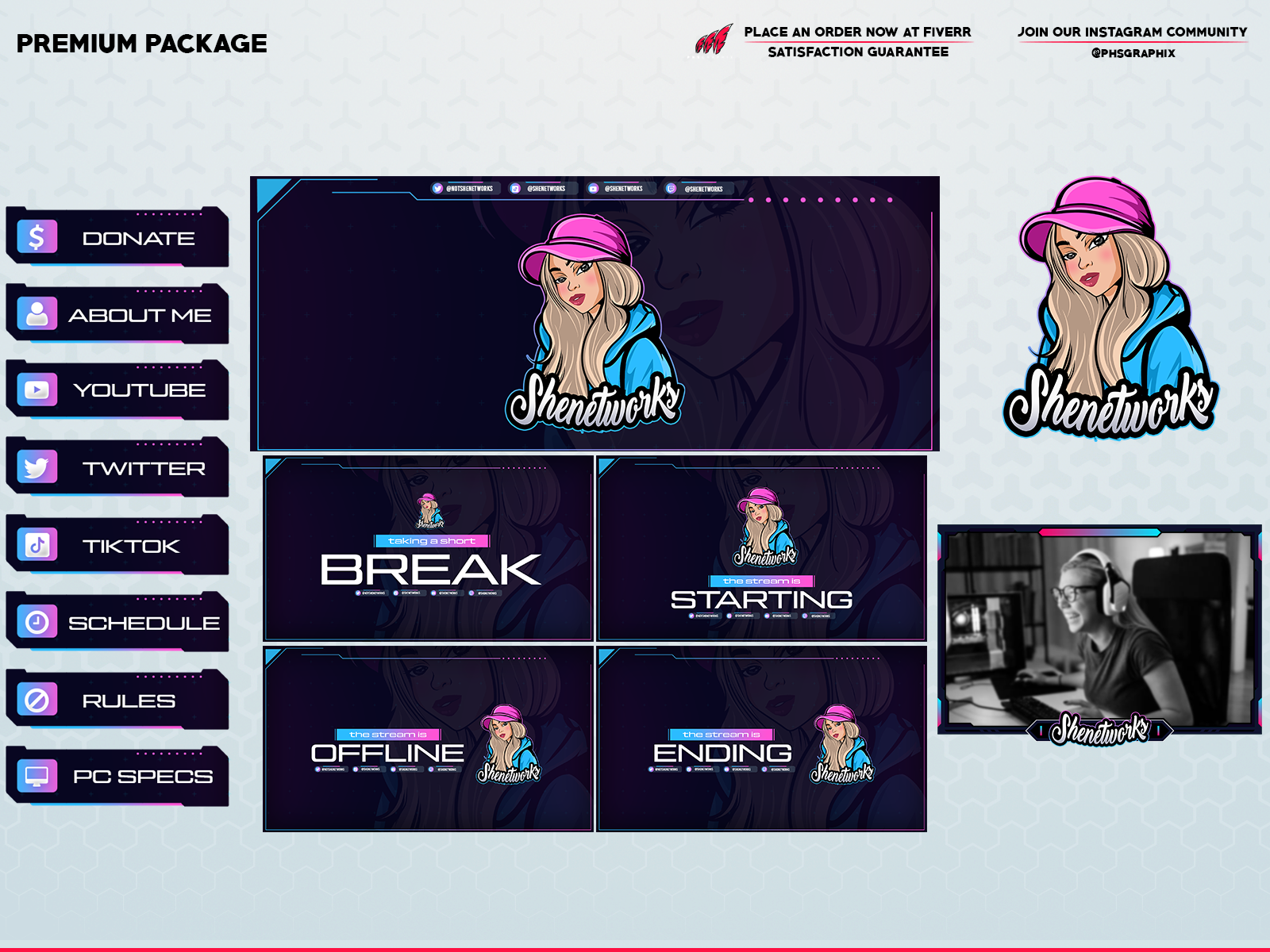 Custom #twitchoverlay package! by PhsGraphix on Dribbble