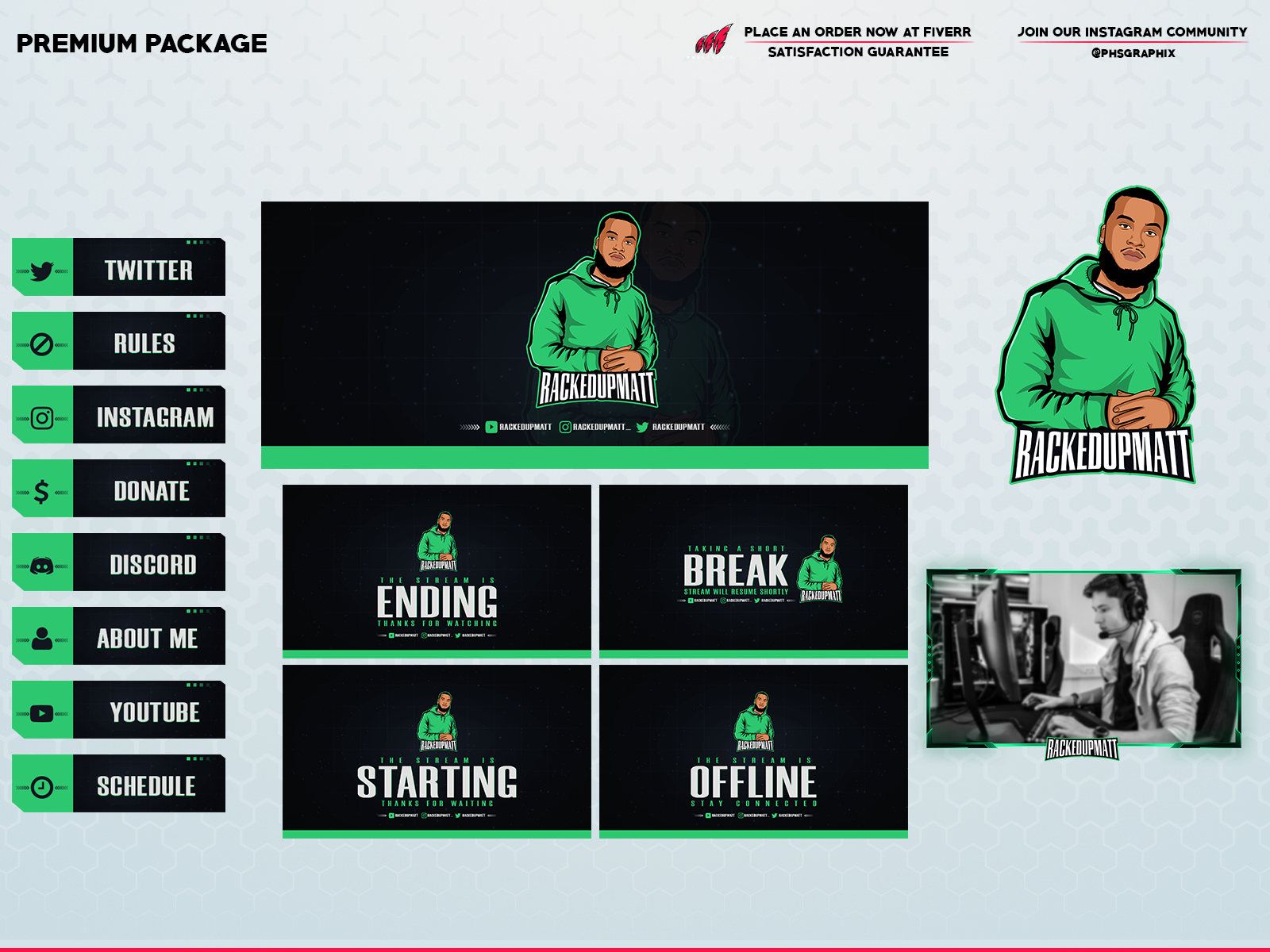 CUSTOM overlay twitch package! by PhsGraphix on Dribbble
