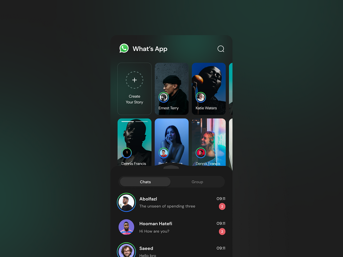 Redesign What's App Dark Mode by Abo on Dribbble