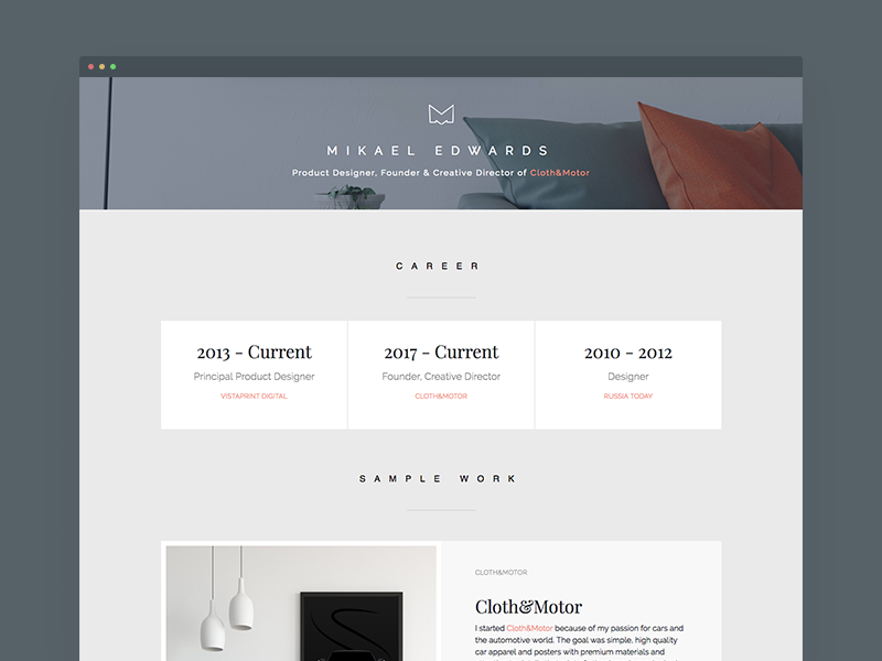 Personal Website Redesign by Mikael Edwards on Dribbble