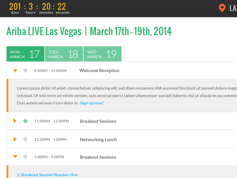 Agenda / Calendar Flat UI by Bennett Coleman on Dribbble