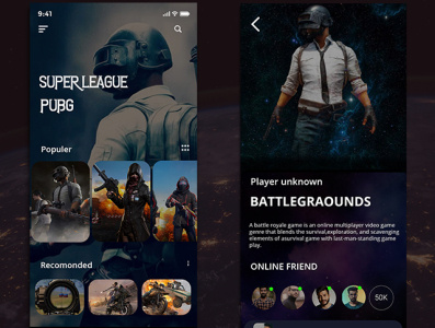 Batteground-Games UI by isketchXD on Dribbble