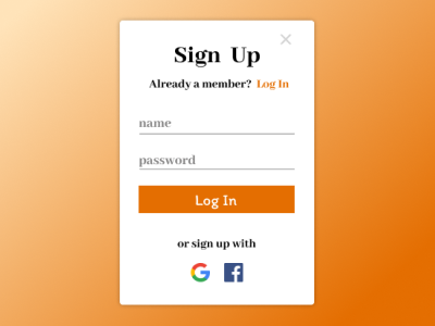 Daily UI #001 Sign Up Form by Julia Shirokova on Dribbble